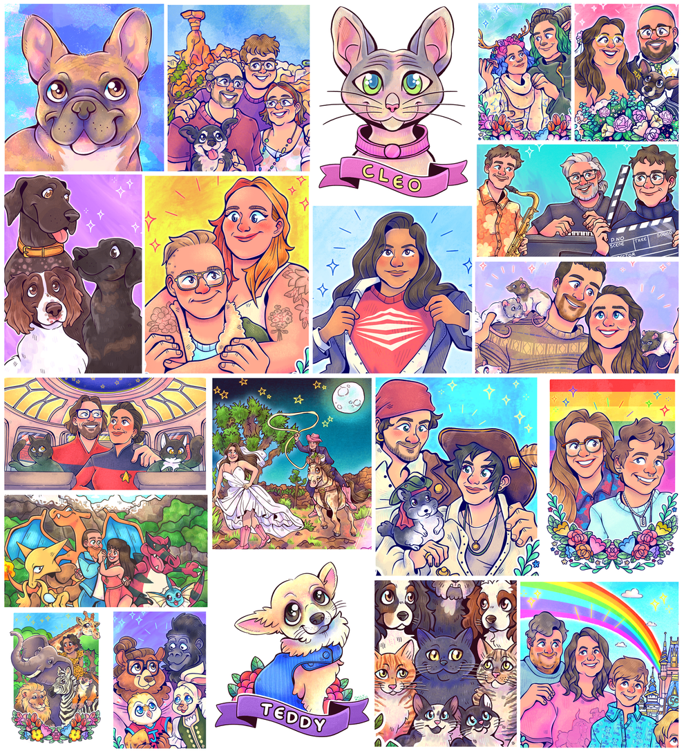 Custom Cartoon Portraits by MOLLYPUKES – Mollypukes